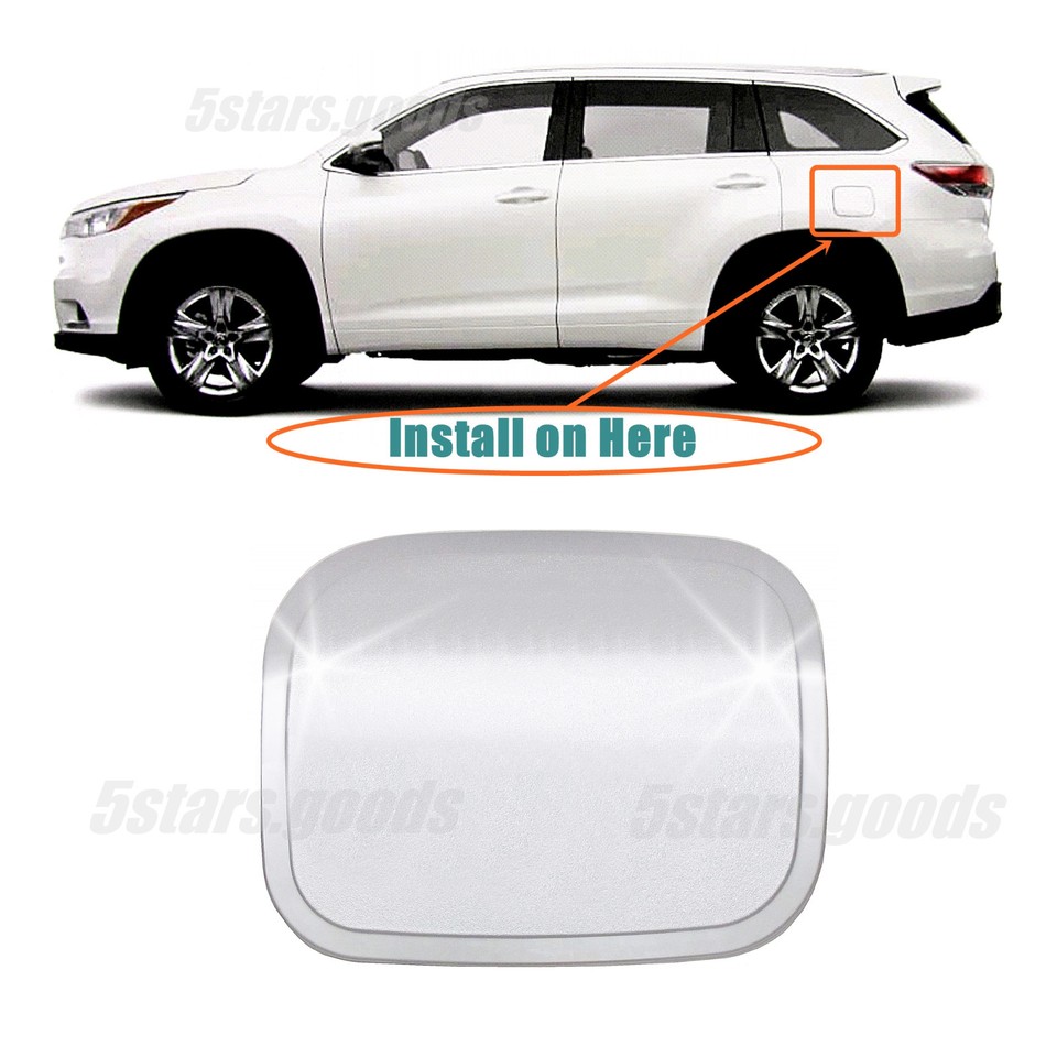 For 2014-2019 Toyota Highlander Steel Plate Chrome Fuel Gas Tank Lid ...