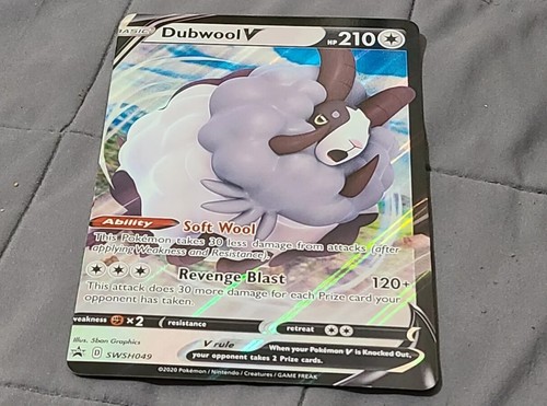 Holographic Pokémon TCG Dubwool V SWSH049 JUMBO Card Black Star Promo ...