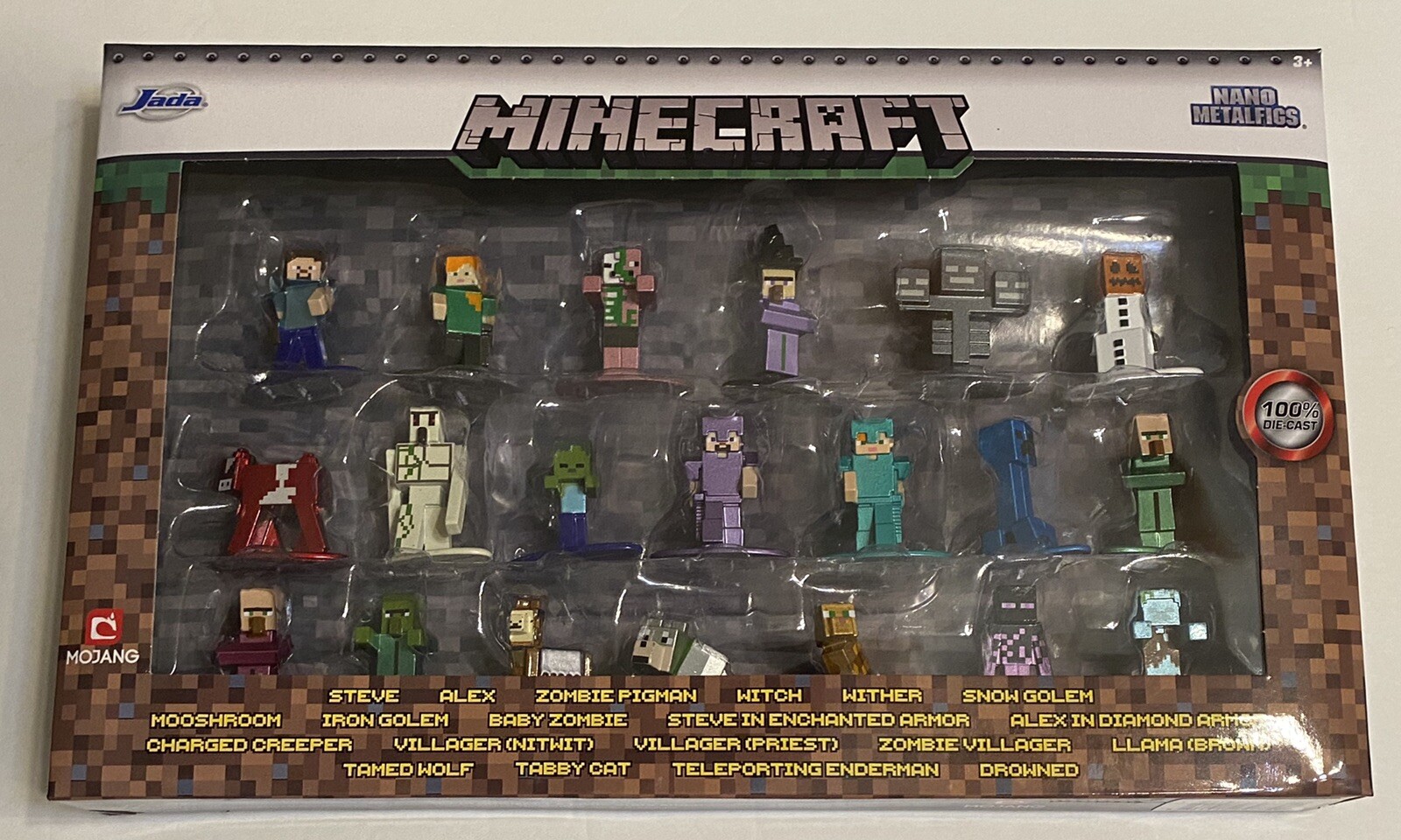 Jada Toys Minecraft 20 Pack Wave 2 Die-Cast Figure, 1.65" Scale ...