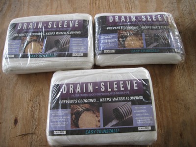 3 NOS Carriff Drain Sleeve Filter Fabric Sock FOR Perforated Drain Pipe ...