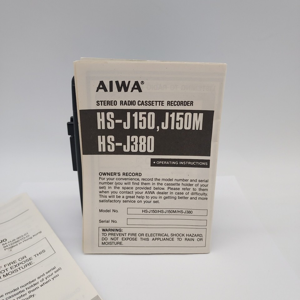 VTG Aiwa Model HS-JS145W Radio AM/FM Cassette Player Recorder W/ Manual ...