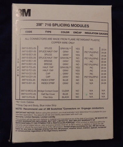 3M 710 TCL-25 Pair Gel-Filled Half-Tap Straight Splice Splicing ...