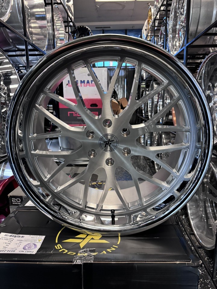 4-Infamous Racing Wheels ESCOBAR Brush Face/ Chrome Lip 6x139.7/24x9 ...