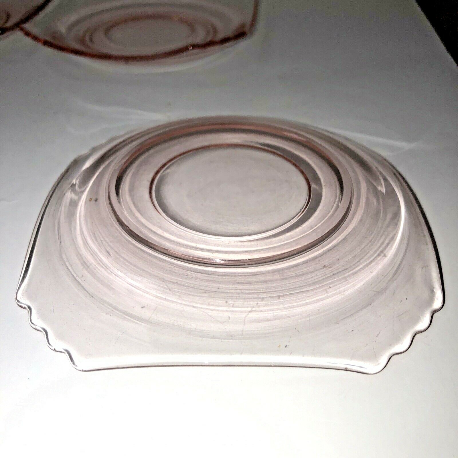 4 Pieces Square Shapes Pink Color Depression Glass Plates | eBay UK