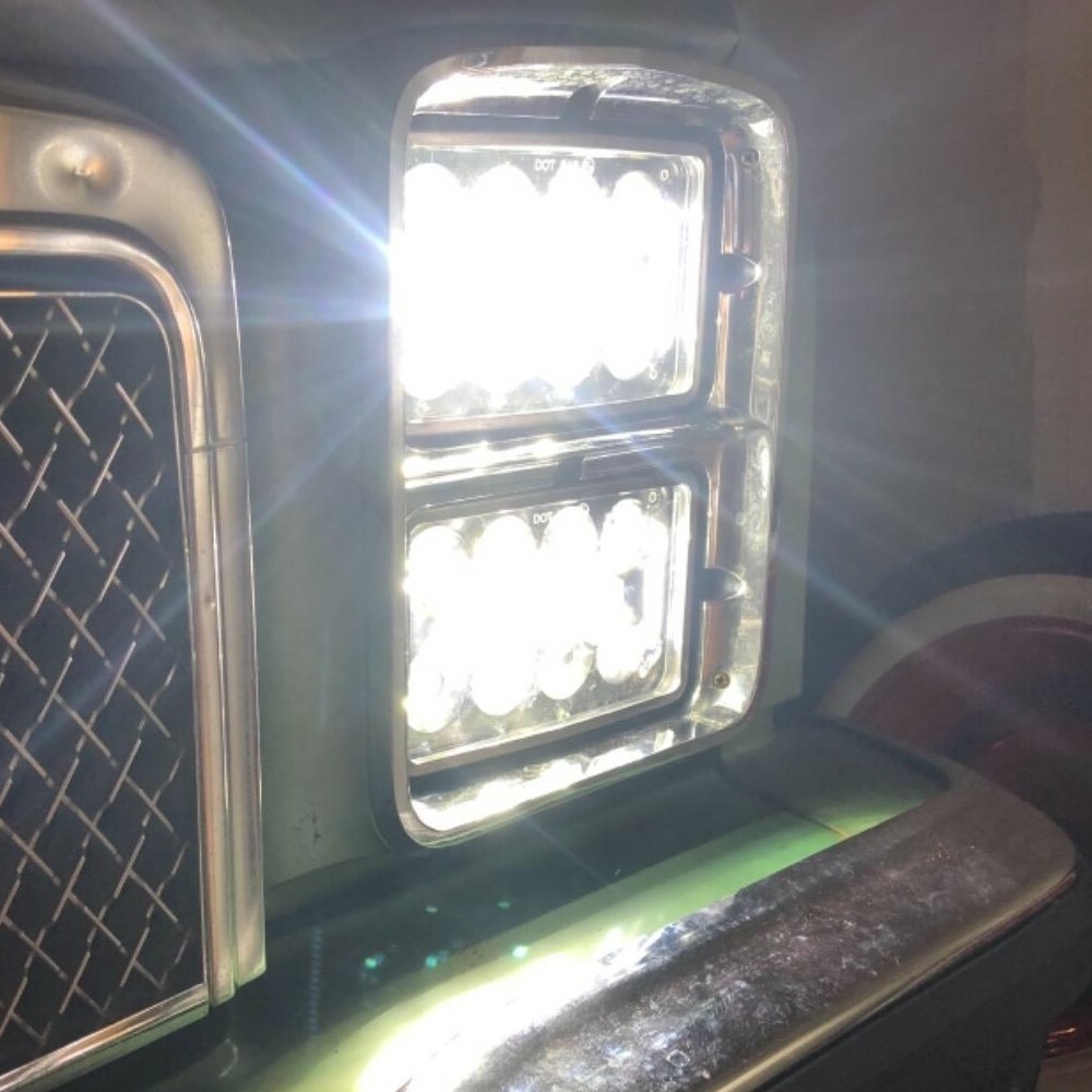 4x6" Hi-Lo LED Square Headlights DRL For For Kenworth T800 T400 T600 ...