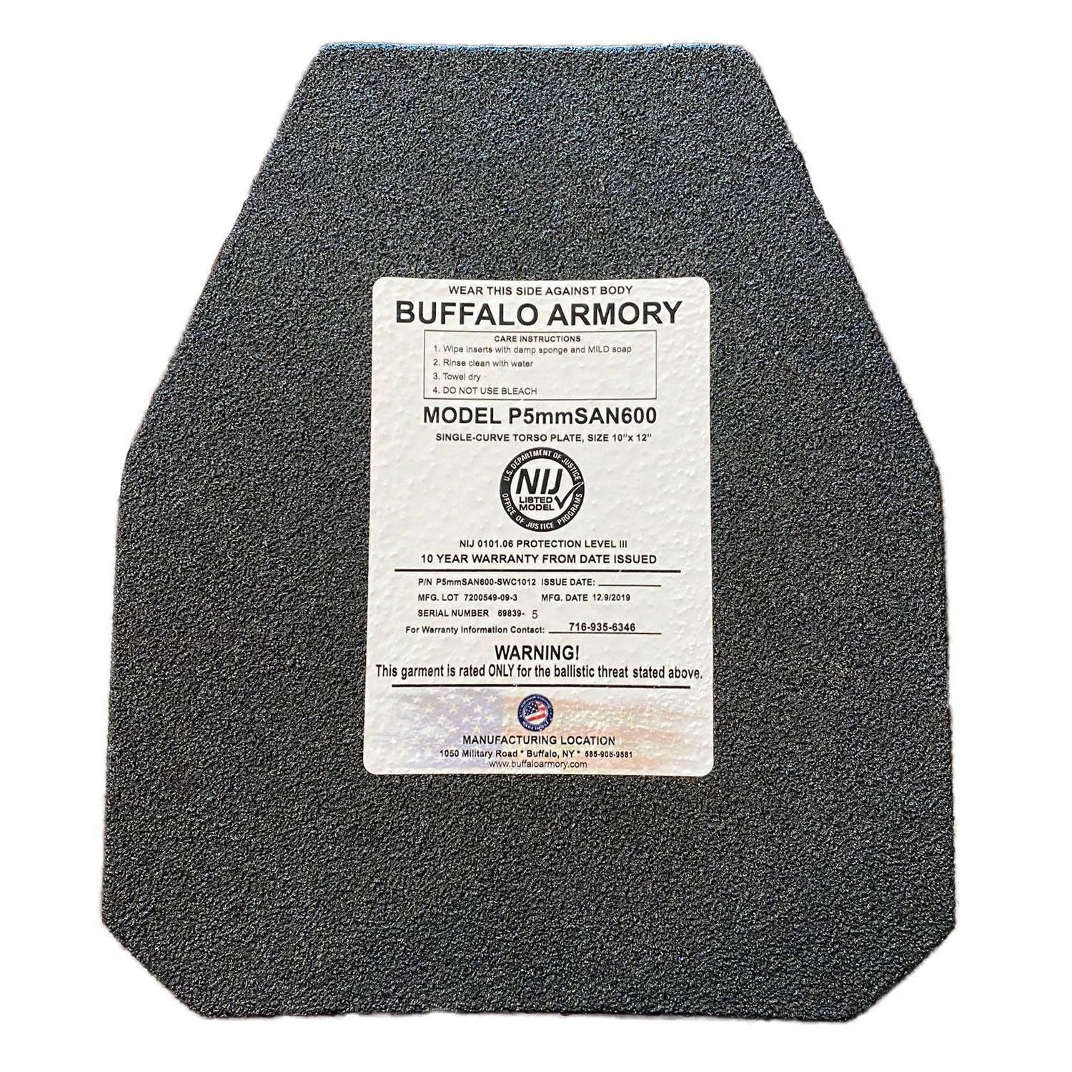 SecPros Buffalo Armory Level III+ Steel Armor Plate | eBay