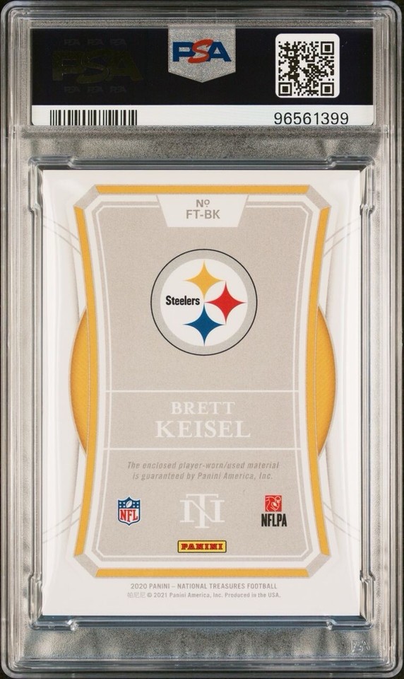Brett Keisel PSA 8 NM-MINT BOOKEND 1/10 2020 National Treasures Holo ...