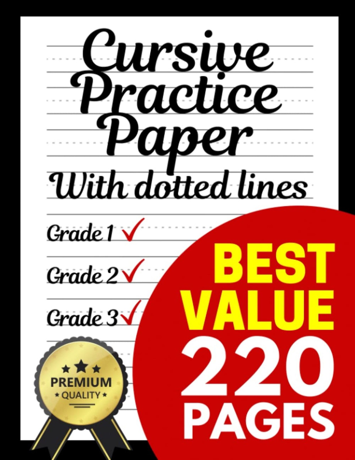 Cursive Practice Paper: Lined Paper for Cursive Practice Writing ...