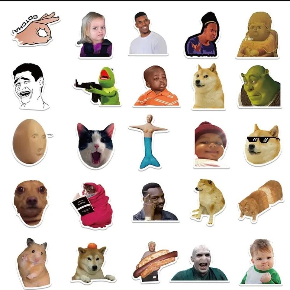 50pc waterproof meme and influencer sticker pack | eBay