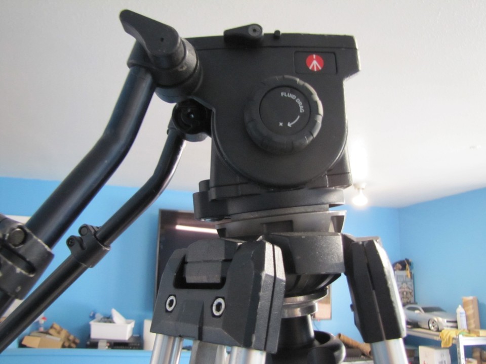 Manfrotto 3191 Bogen 350 Tripod Twin Fork Legs w Manfrotto 516 Video ...