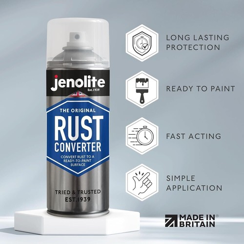 JENOLITE Rust Converter Spray - Rust Reformer, Inhibitor & Primer - 13. ...