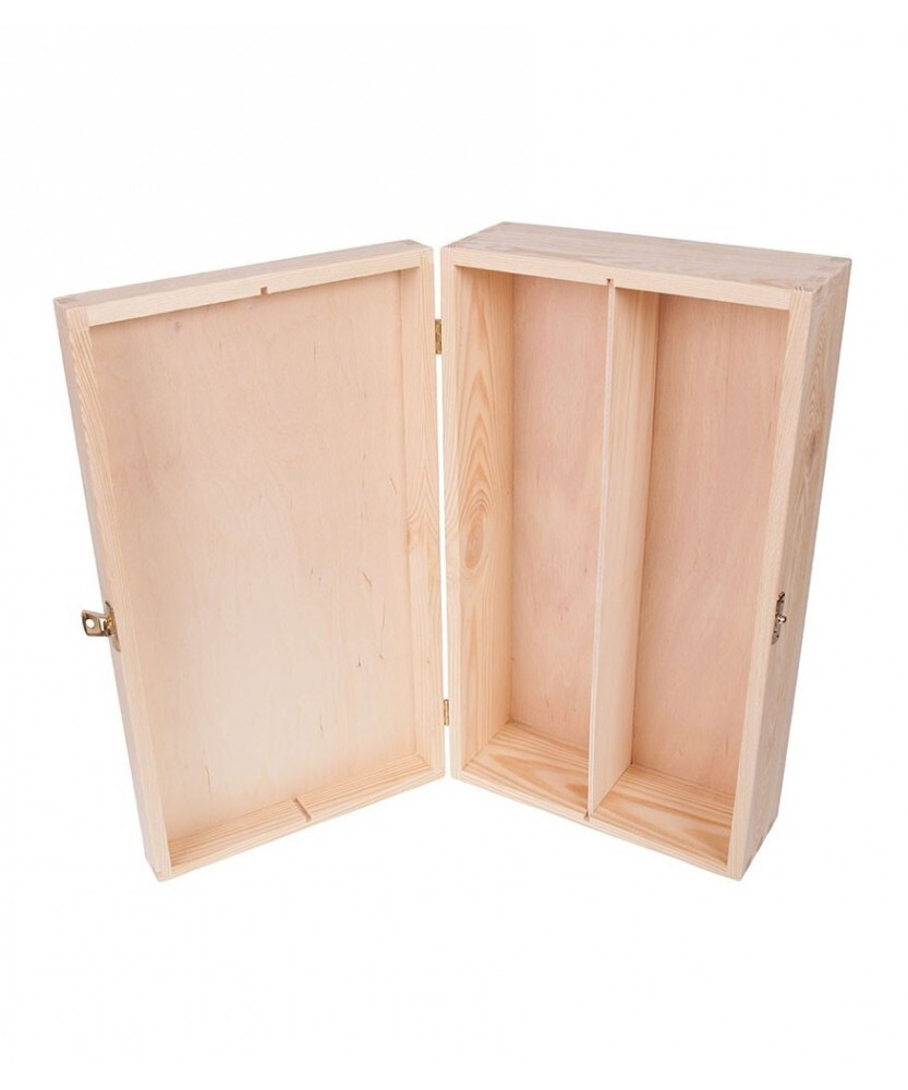Wooden gift or display double Wine Box - Decoupage Unpainted Craft Raw ...
