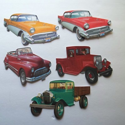 3D UPick Vintage Cars Convertible Roadster Card Scrapbook Embellishment ...