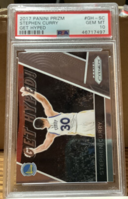 2017 PANINI PRIZM BASKETBALL CARD #GH-SC STEPHEN CURRY PSA 10 GET HYPED ...
