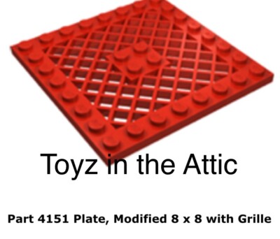 Lego 1x 4151 Plate, Modified 8 x 8 with Grille Space 6989 Vf/Fn M:Tron ...