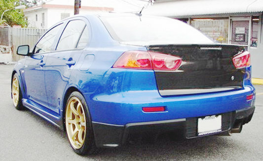 For Mitsubishi EVO 10 X Rear Bumper Spat Corner Carbon Fiber Extensions ...