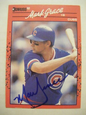 MARK GRACE signed RARE RC CUBS 1990 Donruss baseball card AUTO ...