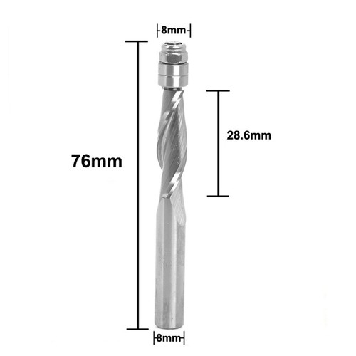 8mm Shank Flush Trim Solid Carbide Router Bit Spiral Bearing Guided ...