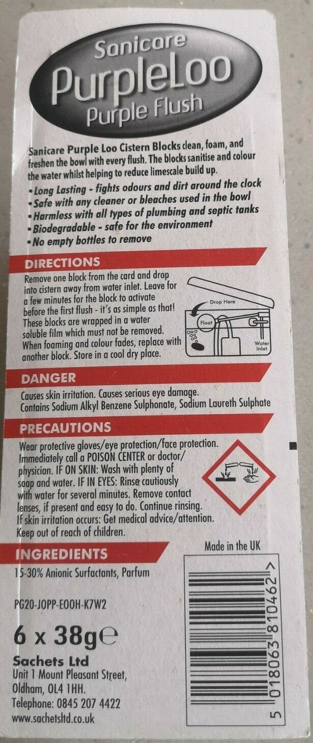 Toilet Cistern Blocks 18 Purple Bathroom Power Cleaner Tablets Block ...