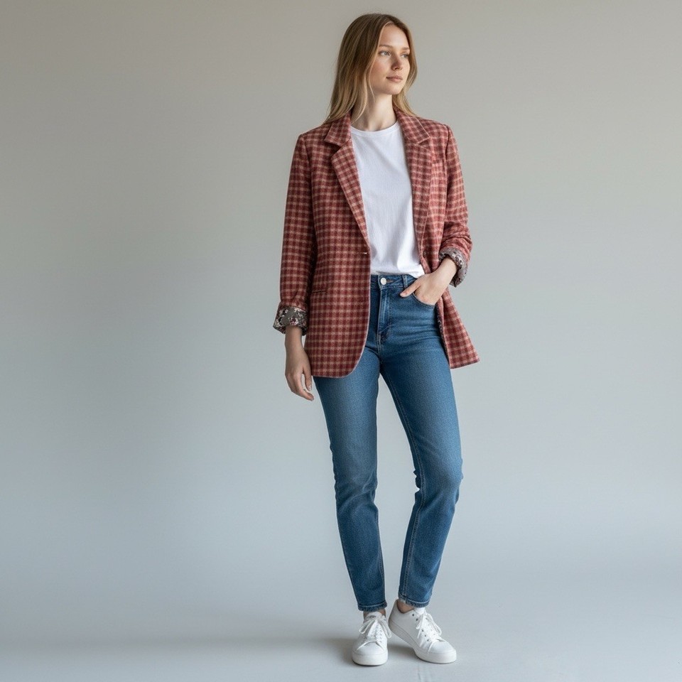 Sundance The Lisa Blazer Pink Plaid Wool Blend Jacket Size Large Floral ...