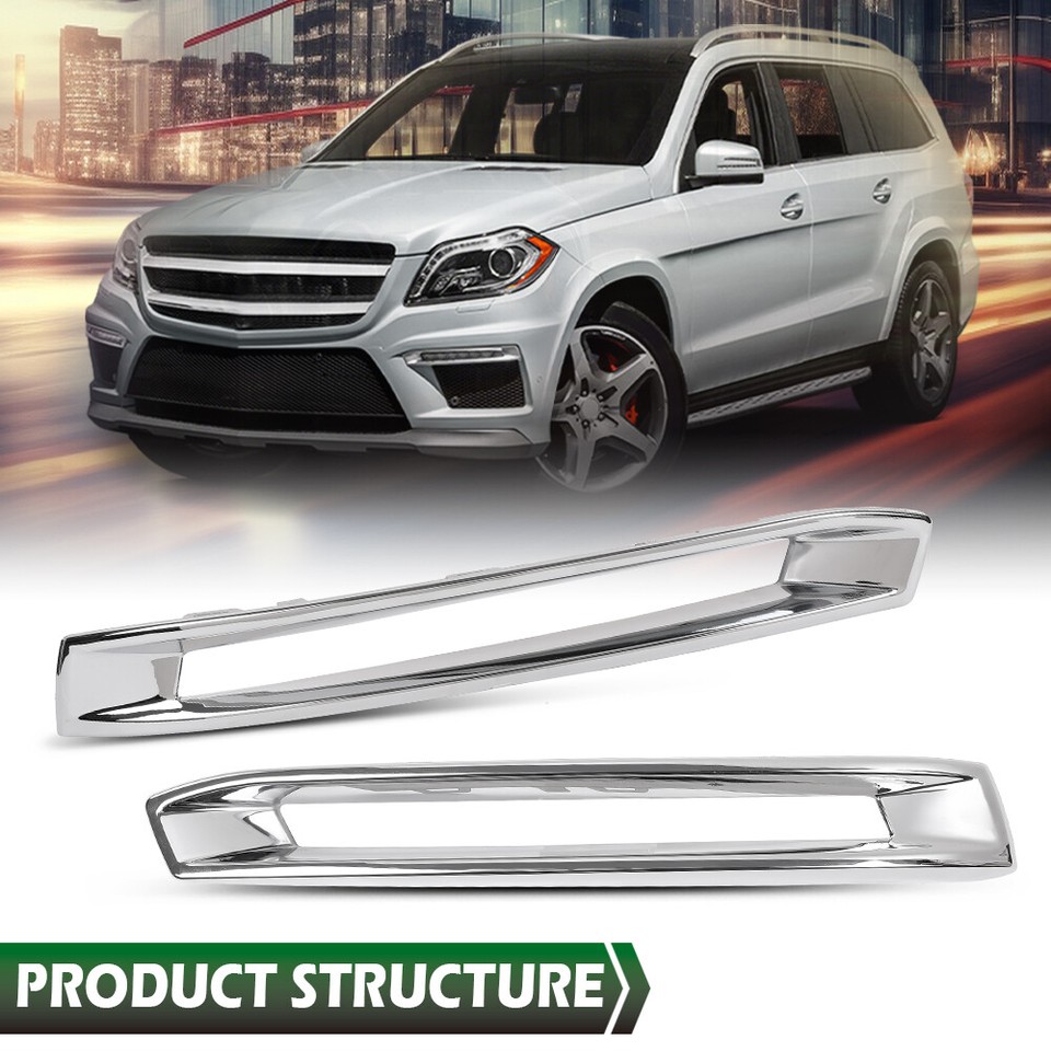 Fog Light Cover Chrome Trim Fit For 2013-2016 Benz X166 GL500 GL550 ...