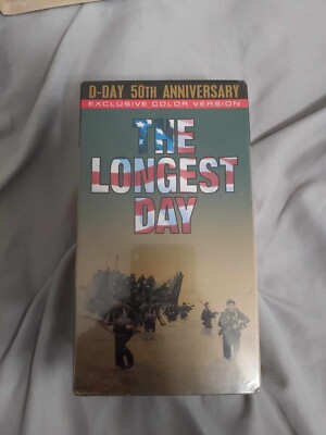 The Longest Day (VHS, 1994) D-DAY 50th Anniversary Color 2 Tape Set ...