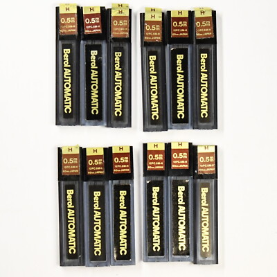 Berol AUTOMATIC 5M-H 0.5mm H Mechanical Pencil Refills Thin Leads 12 ...