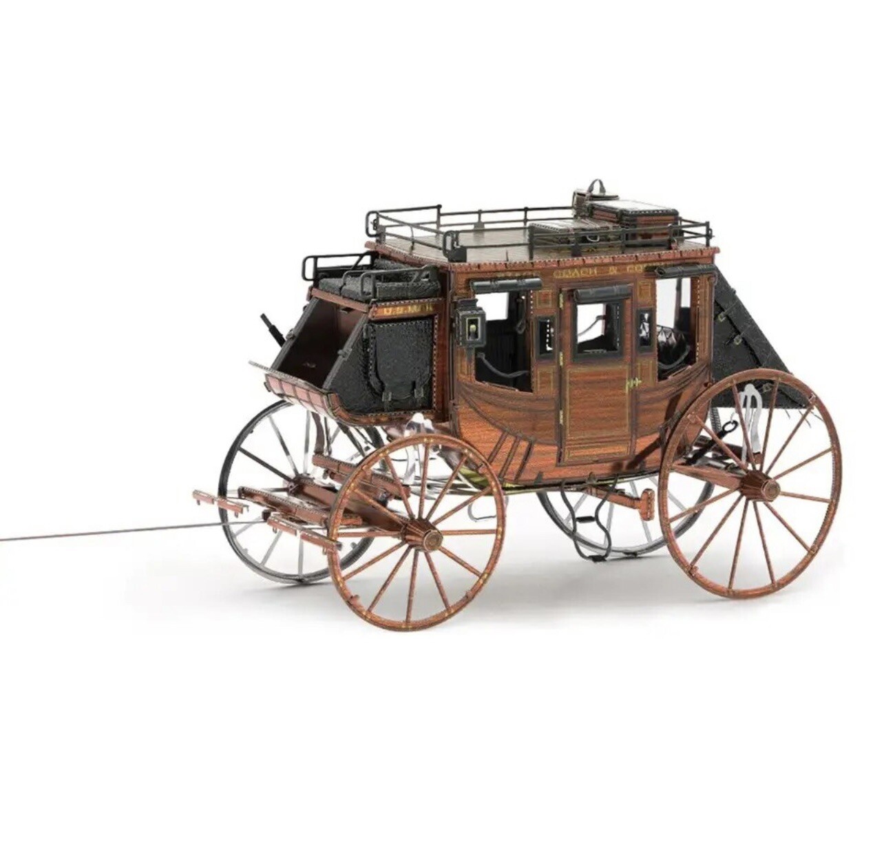 Wild West Stagecoach Carriage 3D Colour Self Assembly DIY Metal Model ...