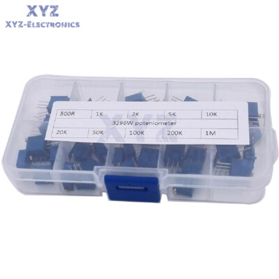 50PCS 10value 3296 Trimmer Trim Pot Potentiometer Resistor Box Kit ...