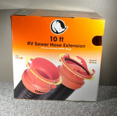 Camco RhinoFlex 10-Foot Sewer Hose Extension with Swivel Bayonet and ...