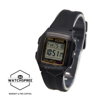 Casio Standard Digital Black Resin Band Watch F201WA-9A F-201WA-9A | eBay