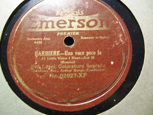 1919 EVA LEONI 1st EMERSON RECORD Dinorah Shadow Song/ Barbiere Una ...