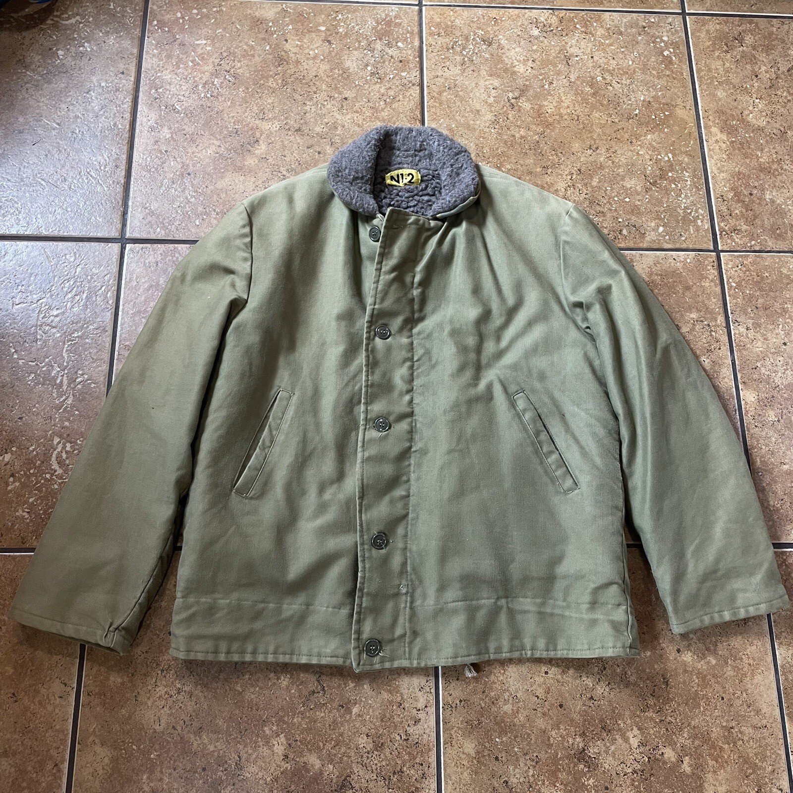 Vintage N1-2 Deck Jacket RARE USN Style Navy Military… - Gem