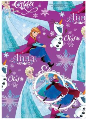 Disney Frozen Gift Wrap - 2 sheets 49cm x 70cm Elsa Anna wrapping paper ...
