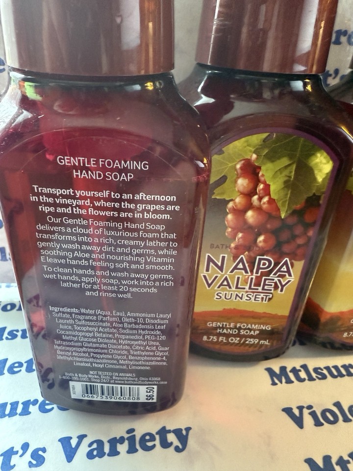 3 Bath & Body Works Hand Soap Gentle Foaming Napa Valley Sunset NEW! | eBay