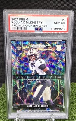 🔥🏉 2024 Prizm PSA 10 Pop 1 Kool-Aid McKinstry Rookie Prizmatic Green ...
