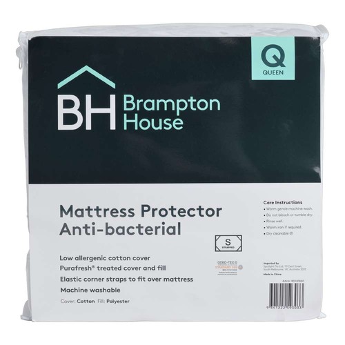 NEW Brampton House Anti-bacterial Strapped Mattress Protector By ...