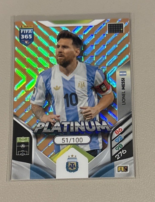 Panini FIFA 365 Adrenalyn XL 2026 Platinum Card Lionel Messi (Orange 51 ...