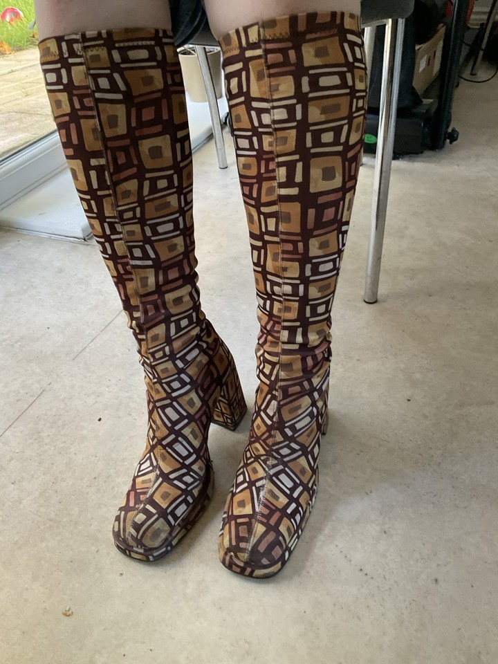 Rare Retro Gogo Platform Boots Size 6uk Bronx Gogo Platform Boots Italy ...