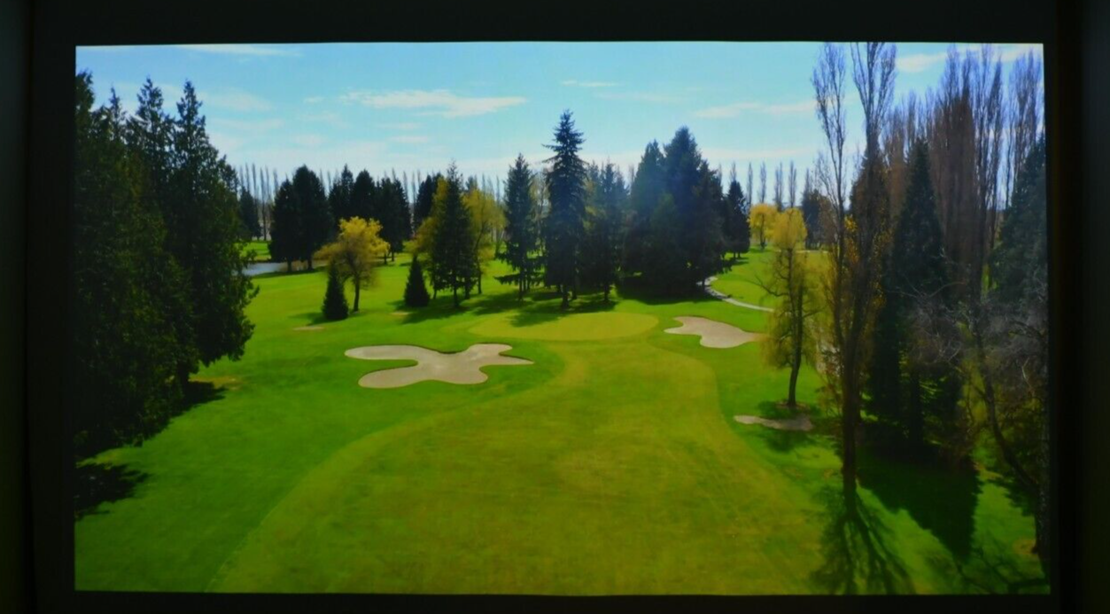 105"W 120"H Motorized Remote Golf Simulator Impact Retractable Screen ...