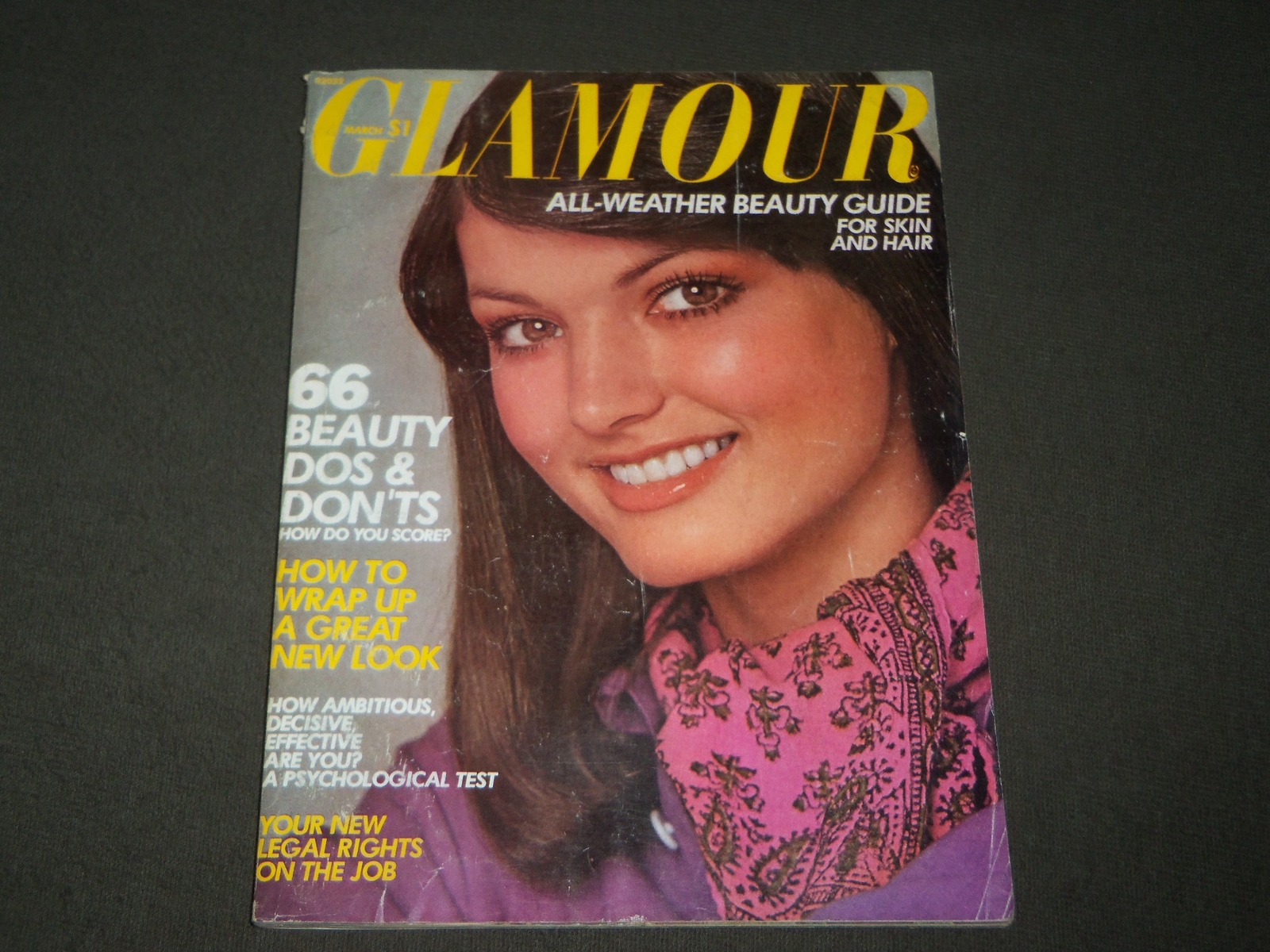 1975 MARCH GLAMOUR MAGAZINE - BARBARA MINTY FRONT COVER - O 9538 | eBay