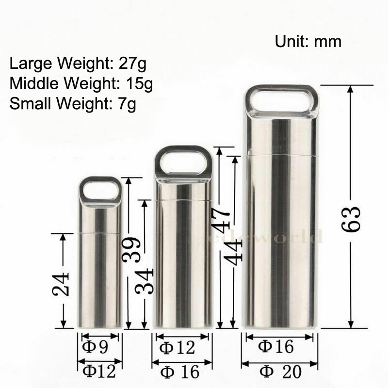 Outdoor Pure Titanium Waterproof Box Pendant Storage Tank Container ...