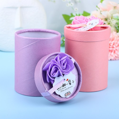 1Pc Round Flower Paper Boxes Gift Packaging Box Lid Flowers Bucket ...