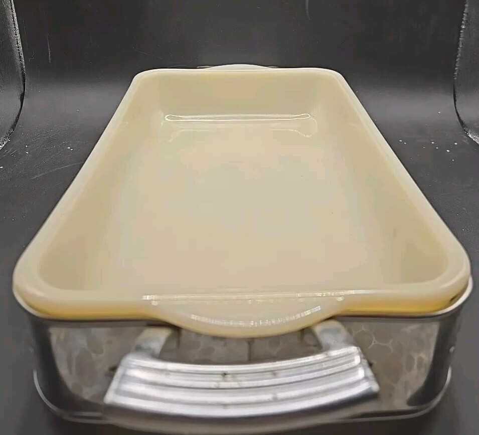 VTG Fire King Milk Glass Rectangular Casserole Dish with Stainless ...