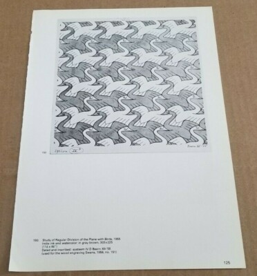 STUDY REGULAR DIVISION THE PLANE WITH BIRDS (Swans 1955) M C Escher OP Art Print | eBay