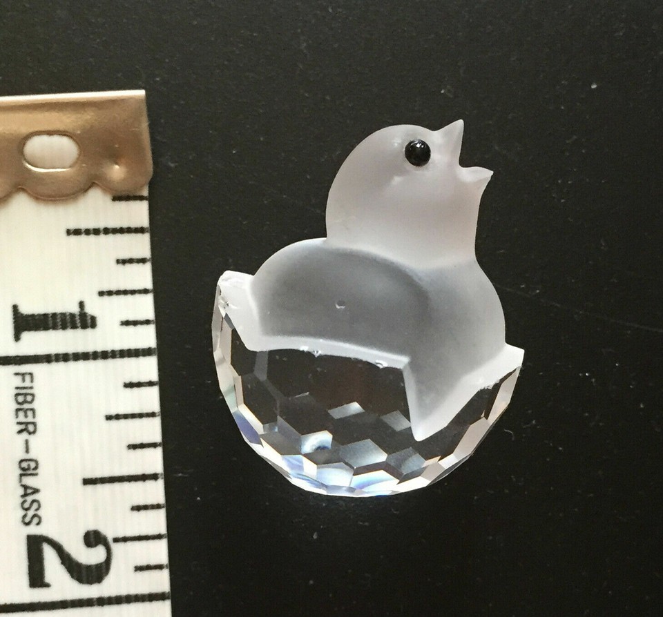 Set 5 vtg Swarovski TRIMLITE FROSTY Friends Crystal Chick Bird Owl Duck ...