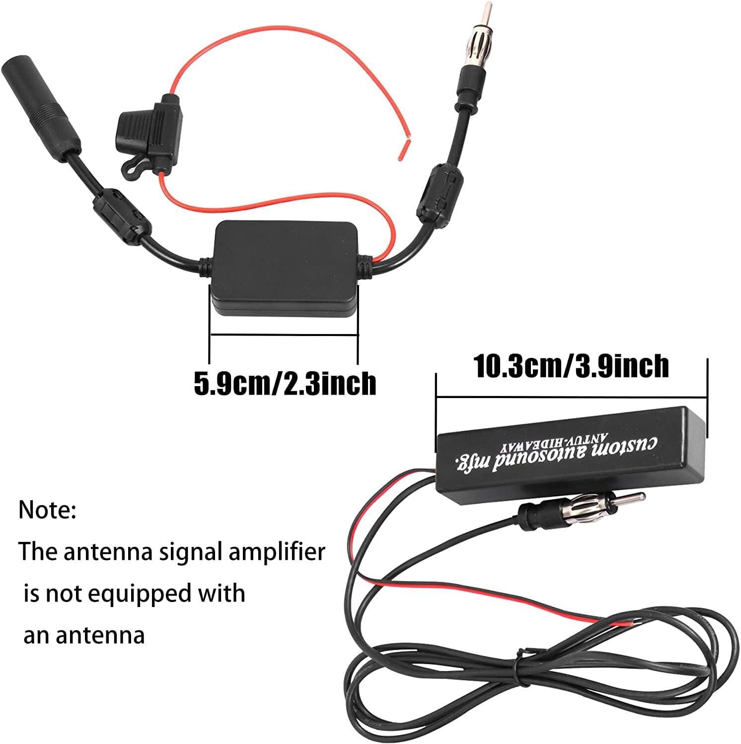 KSaAuto 12V Universal Car Antenna Booster Stereo Booster, Black | eBay