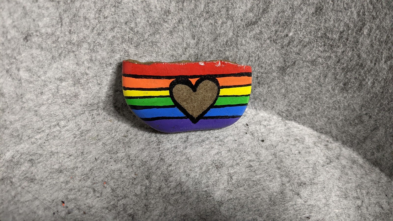 Hand Painted Rock / Stone - pride rocks - lgbtqia+ - rainbow heart ...