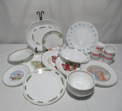 Vintage Corelle Christmas Xmas holiday replacement dishes MULTIPLE PATTERNS | eBay