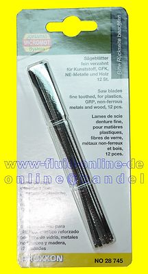 PROXXON 28745 Laubsägeblatt fein verzahnt Holz 12 Blätter/Packung DSH ...